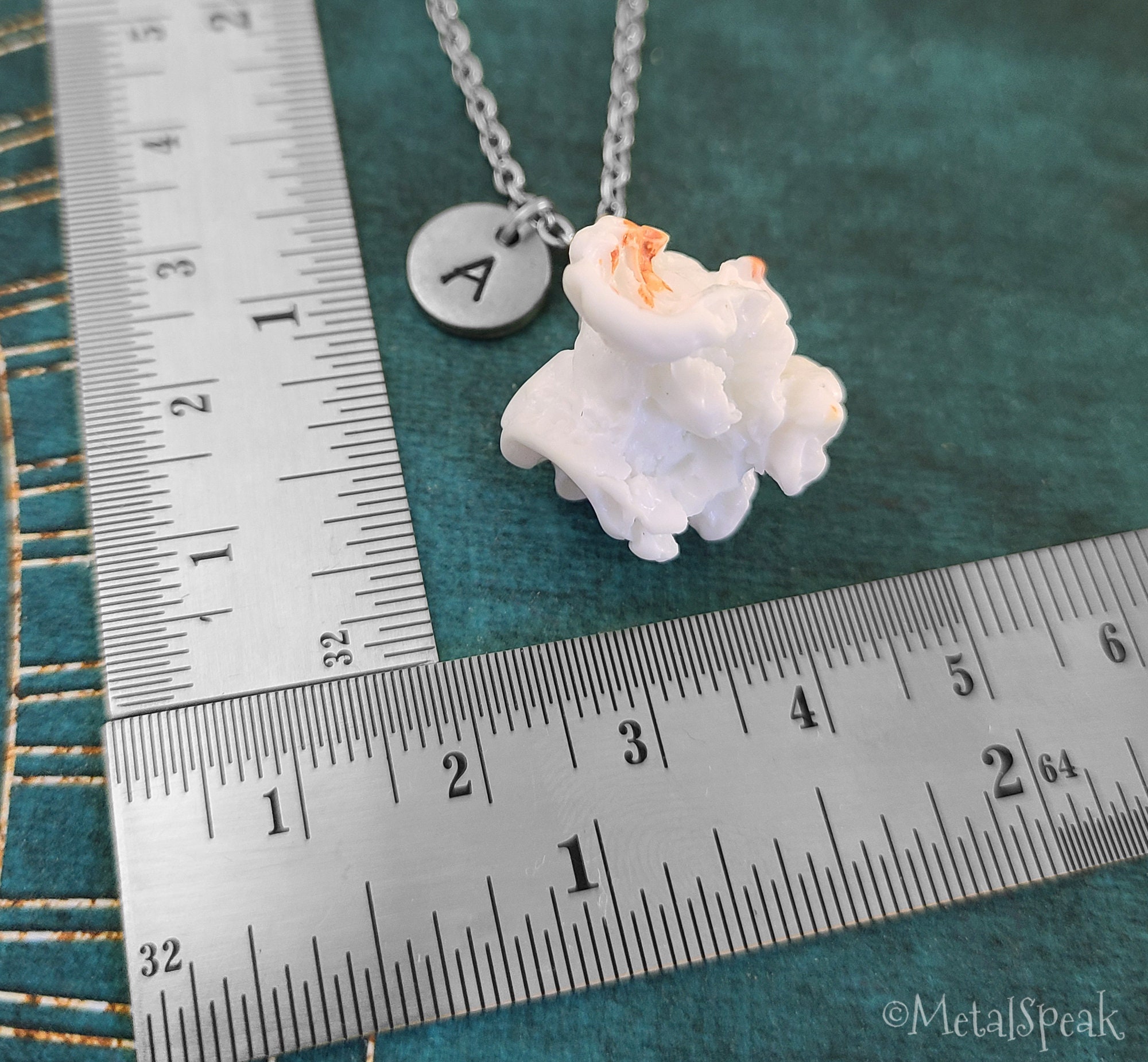 Popcorn Necklace Popcorn Charm Necklace Popcorn Pendant Necklace Food ...