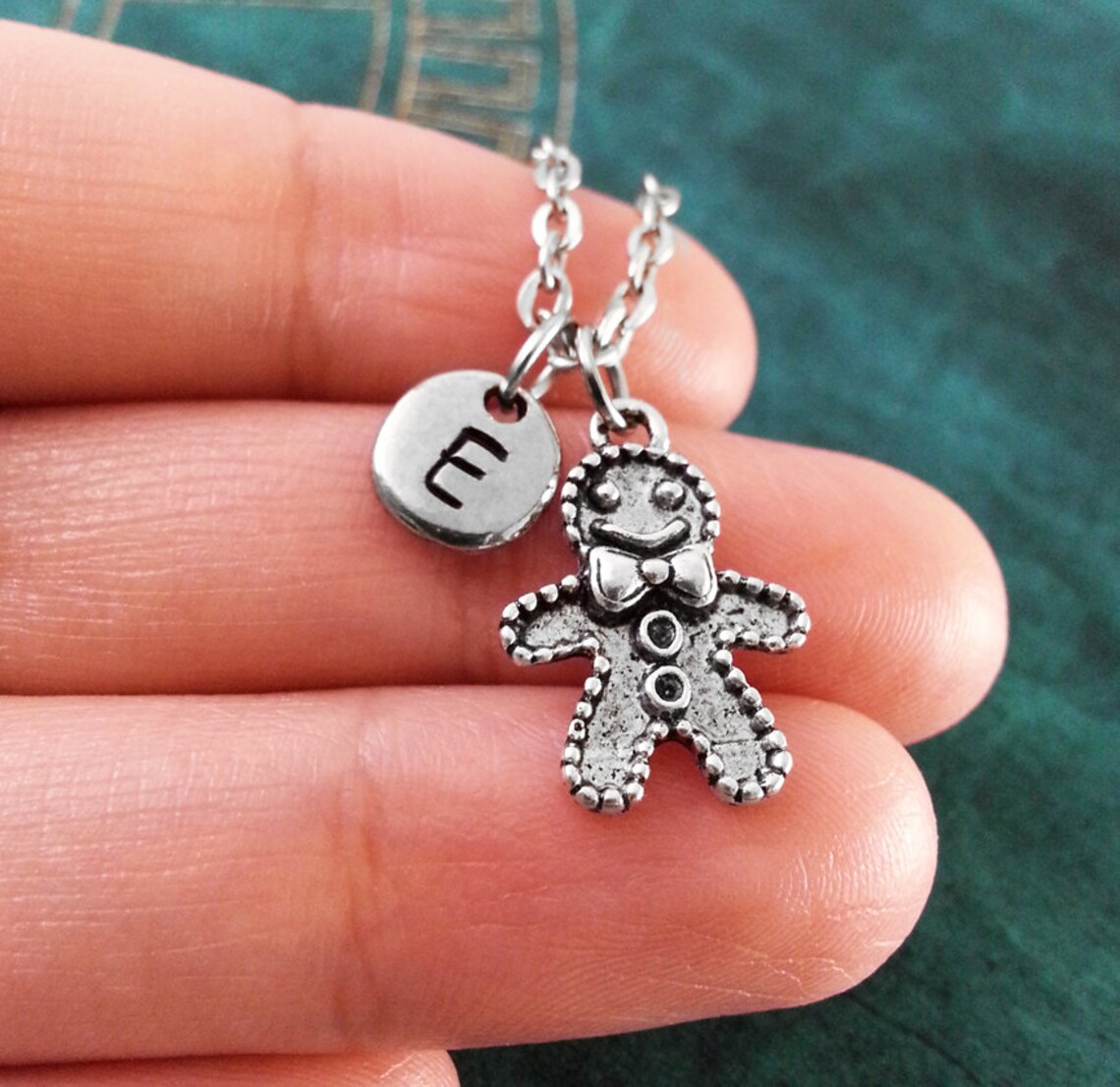 Gingerbread Man Necklace SMALL Gingerbread Man Pendant Christmas ...