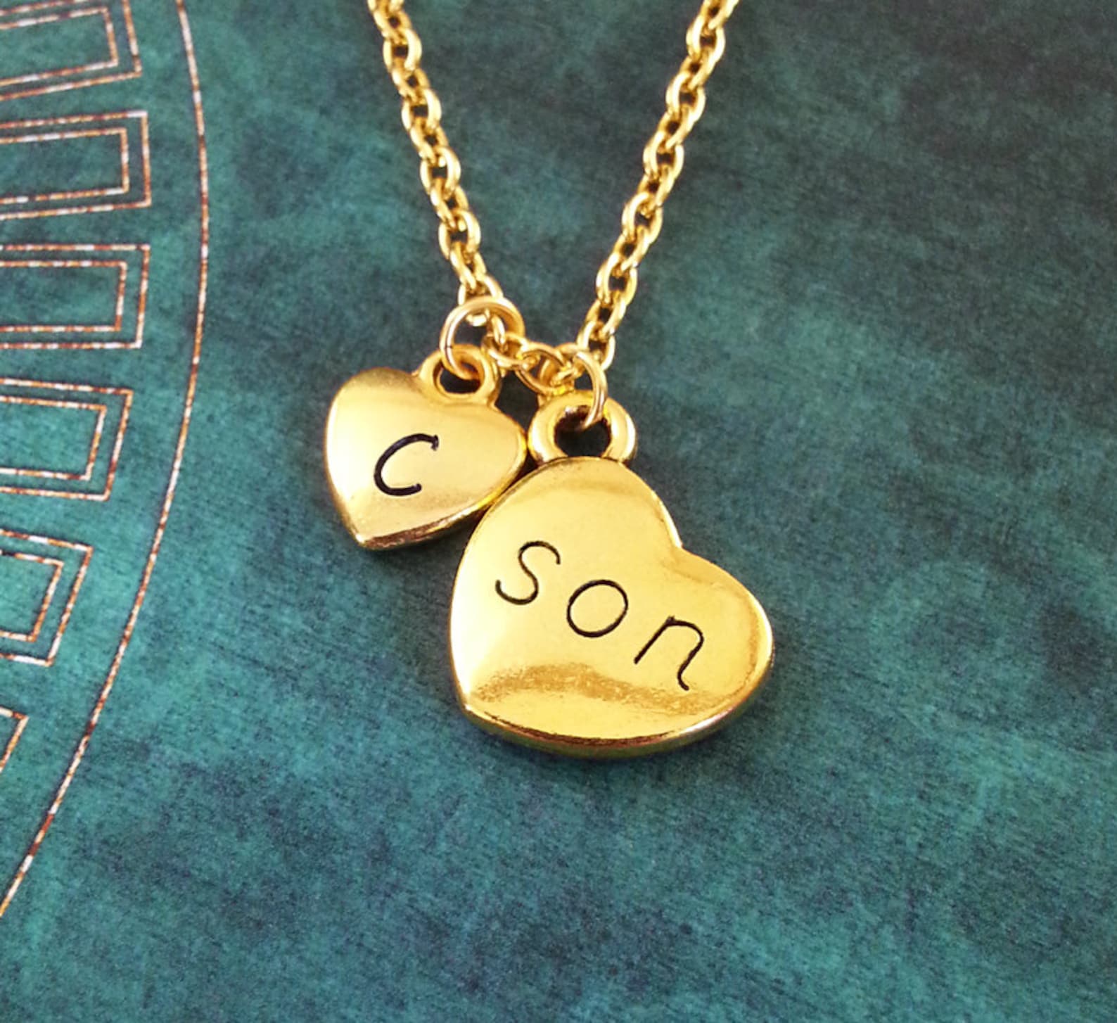 Son Necklace SMALL Son Jewelry Gold Son Charm Necklace Son - Etsy