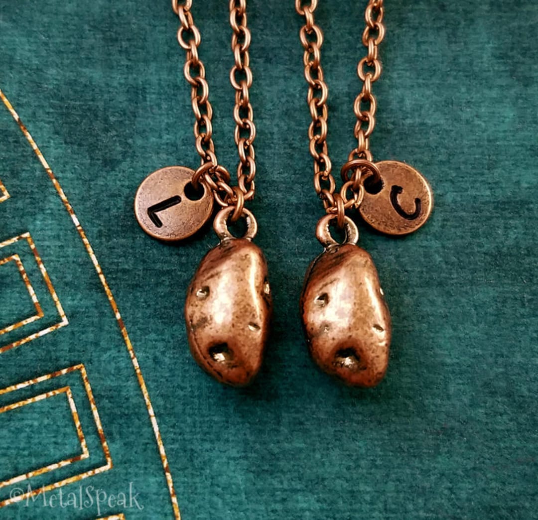 Potato Necklace SET of 2 SMALL Sweet Potato Charm Necklaces Potato ...