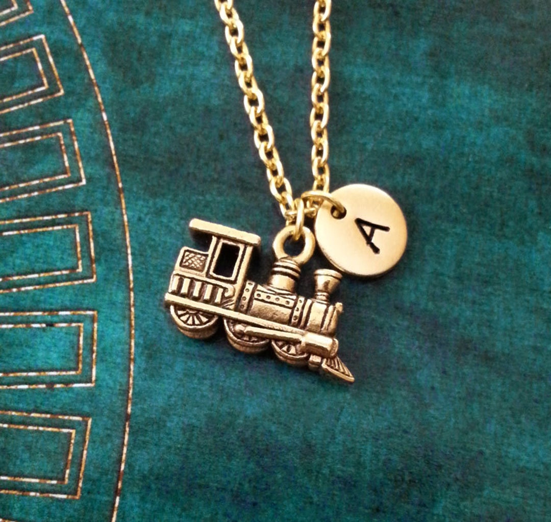Train Necklace SMALL Gold Train Jewelry Model Train Gift Locomotive ...