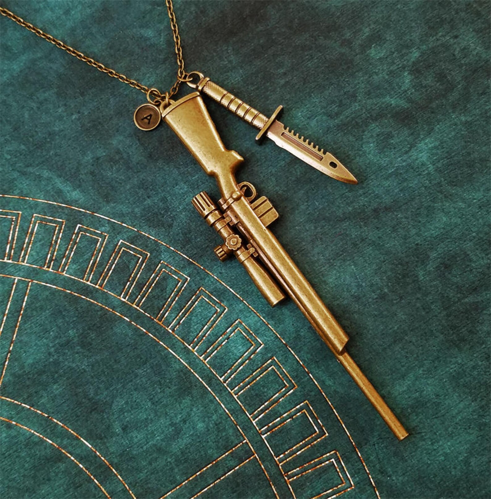 Sniper Rifle Necklace LARGE Gun Necklace Knife Necklace Dagger Necklace ...