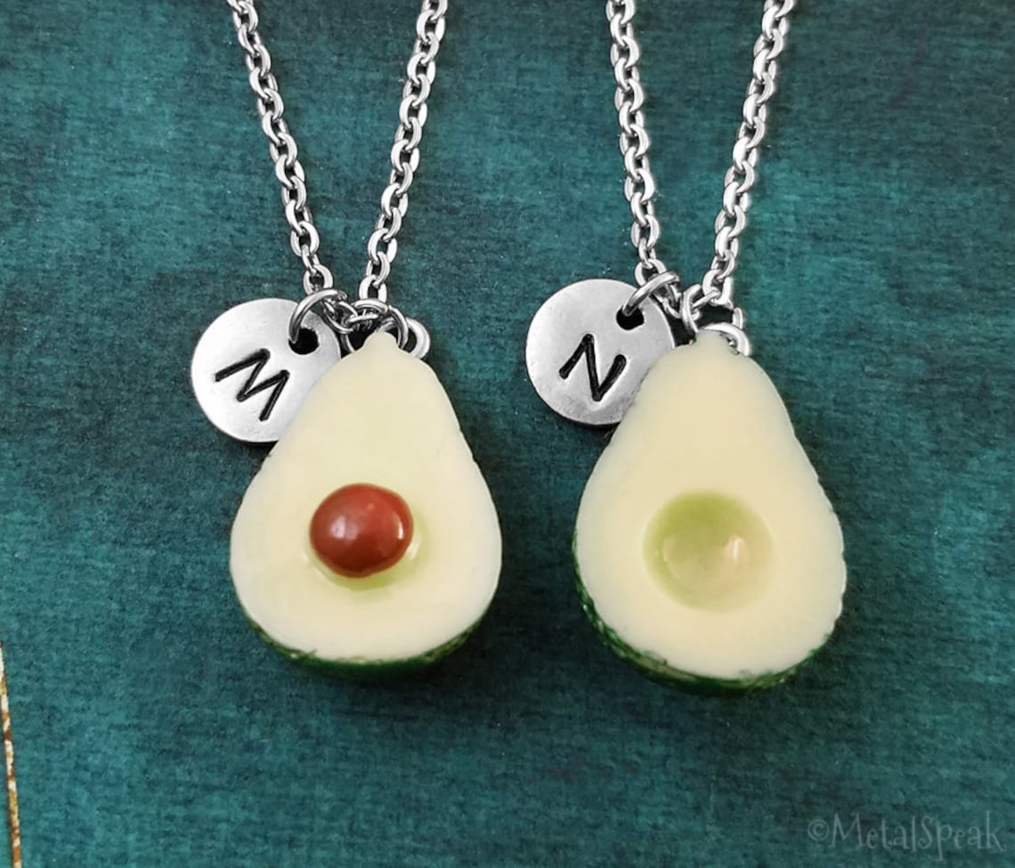 Avocado Necklace SET of 2 Avocado Necklaces Best Friends Necklace ...