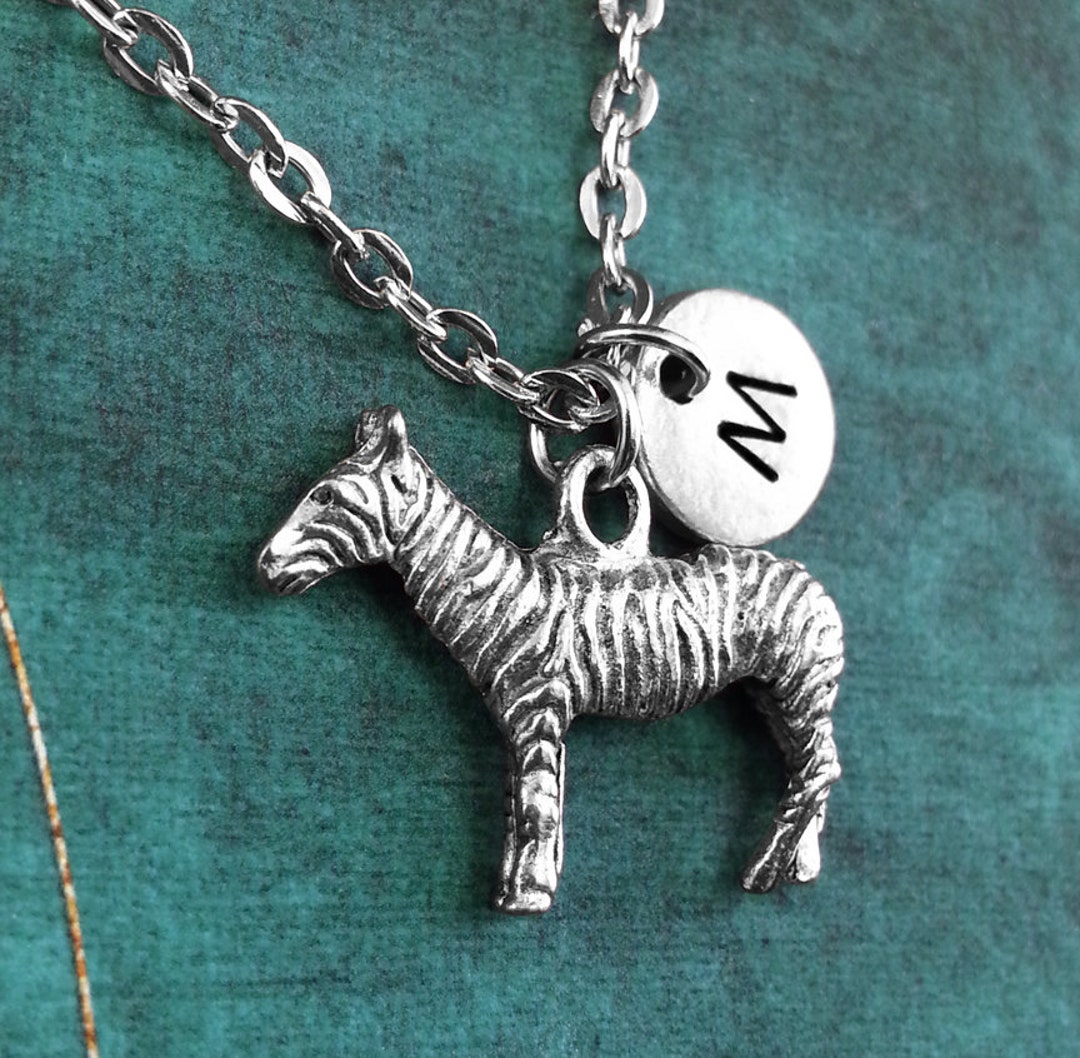 Zebra Necklace, Personalized Necklace, Zebra Pendant, Custom Necklace ...