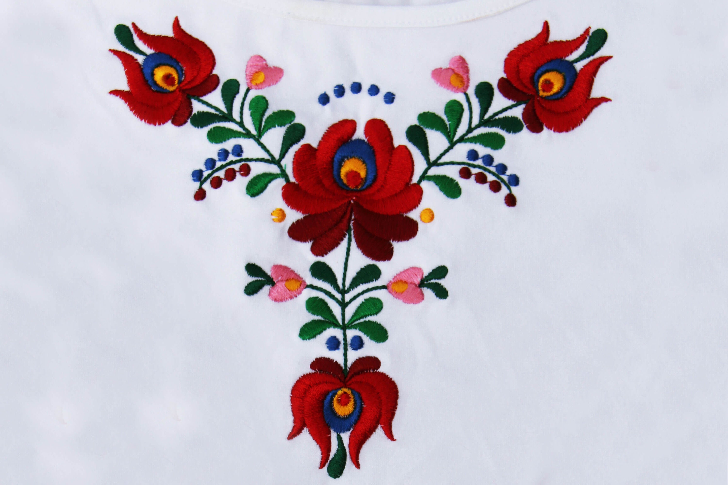 Embroidered Hungarian Folk Art Matyó Short Sleeve T-shirt From - Etsy