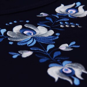 Embroidered Hungarian Folk Art Matyó Short Sleeve T-shirt From Hungary ...