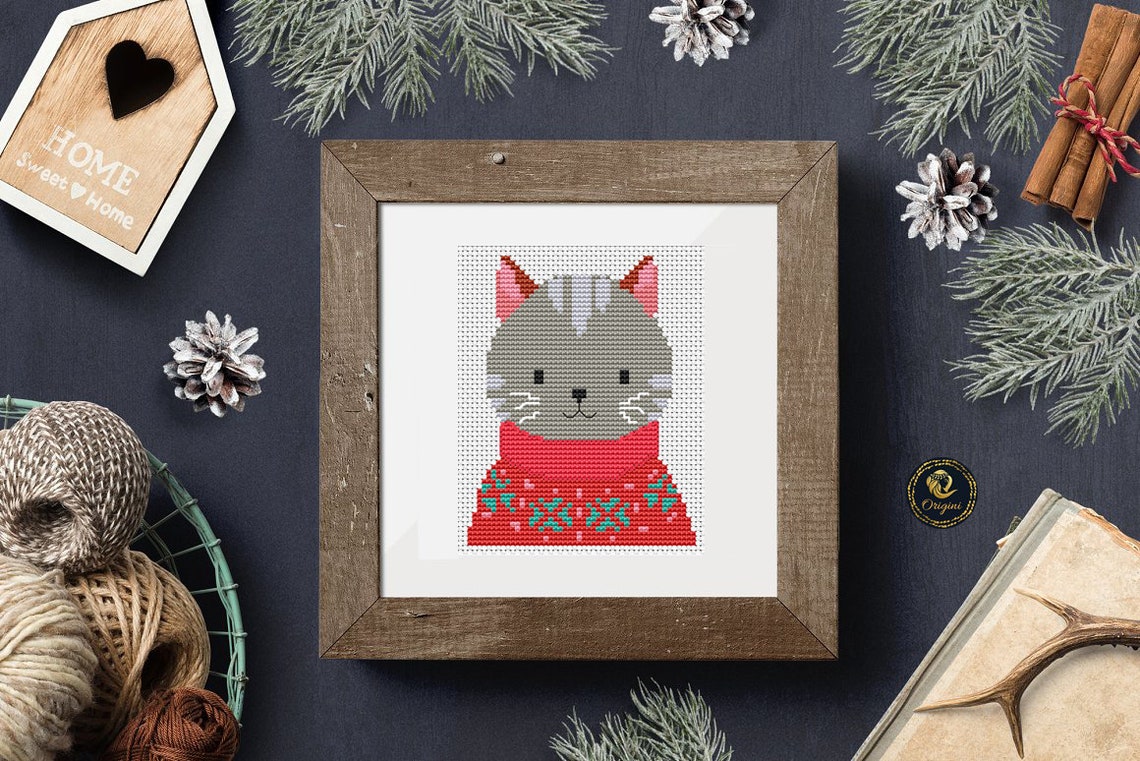 Christmas Cat / Cross Stitch DIGITAL Pattern PDF / Cross - Etsy