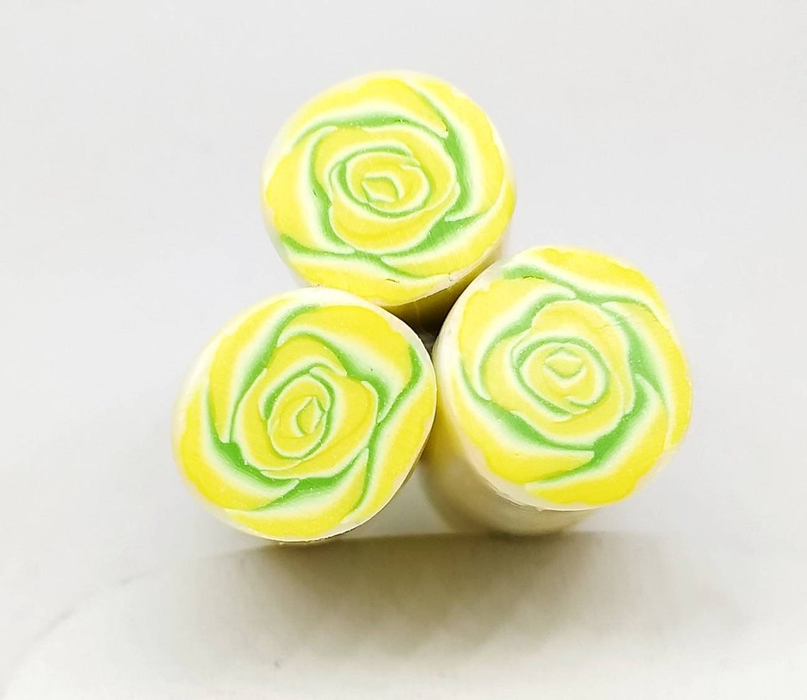 Polymer Clay Flower Cane Yellow Rose Cane Raw Polymer Clay - Etsy