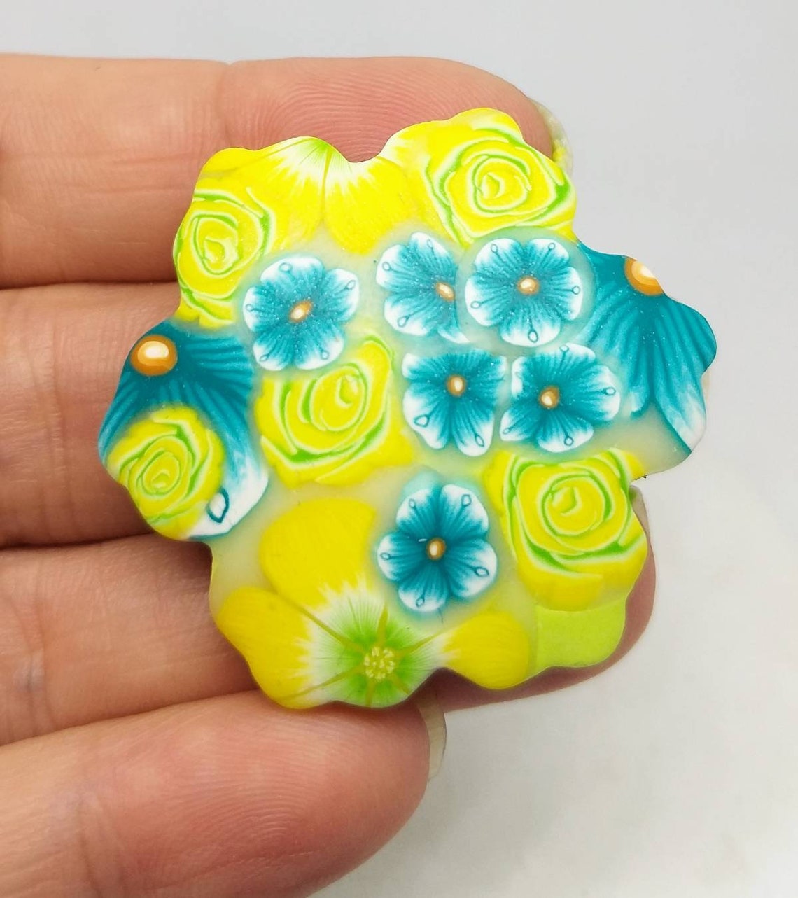 Polymer Clay Flower Cane Yellow Rose Cane Raw Polymer Clay - Etsy