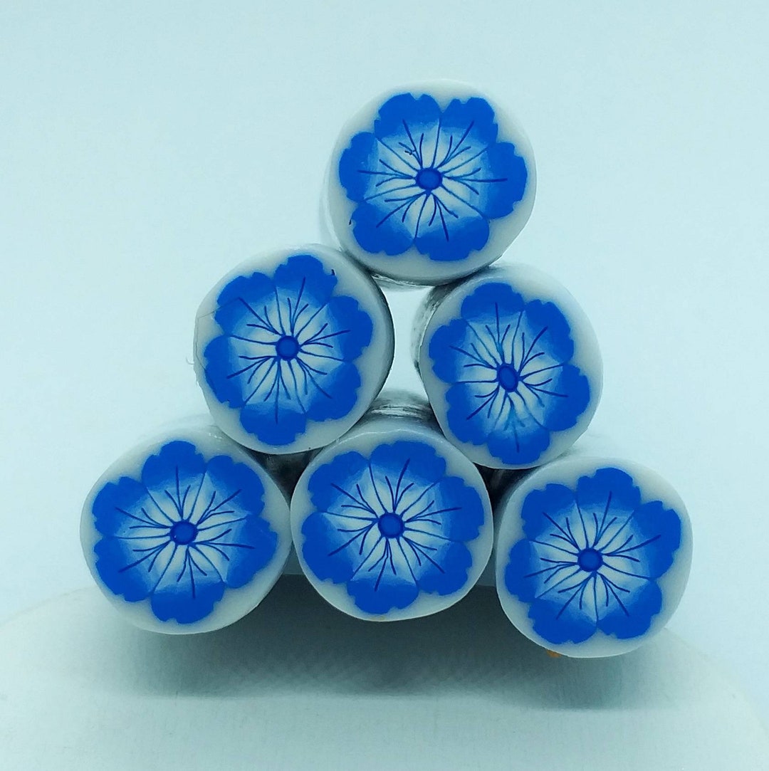 Polymer Clay Flower Cane Blue Flower Cane Raw Polymer Clay - Etsy