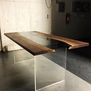 Custom Live Edge Glass River Coffee Table Quote - Etsy