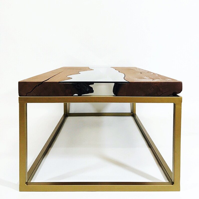 Custom Live Edge Glass River Coffee Table Quote - Etsy
