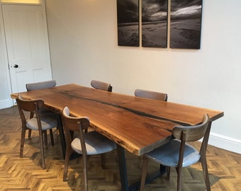 Live Edge Round Dining Table - Etsy