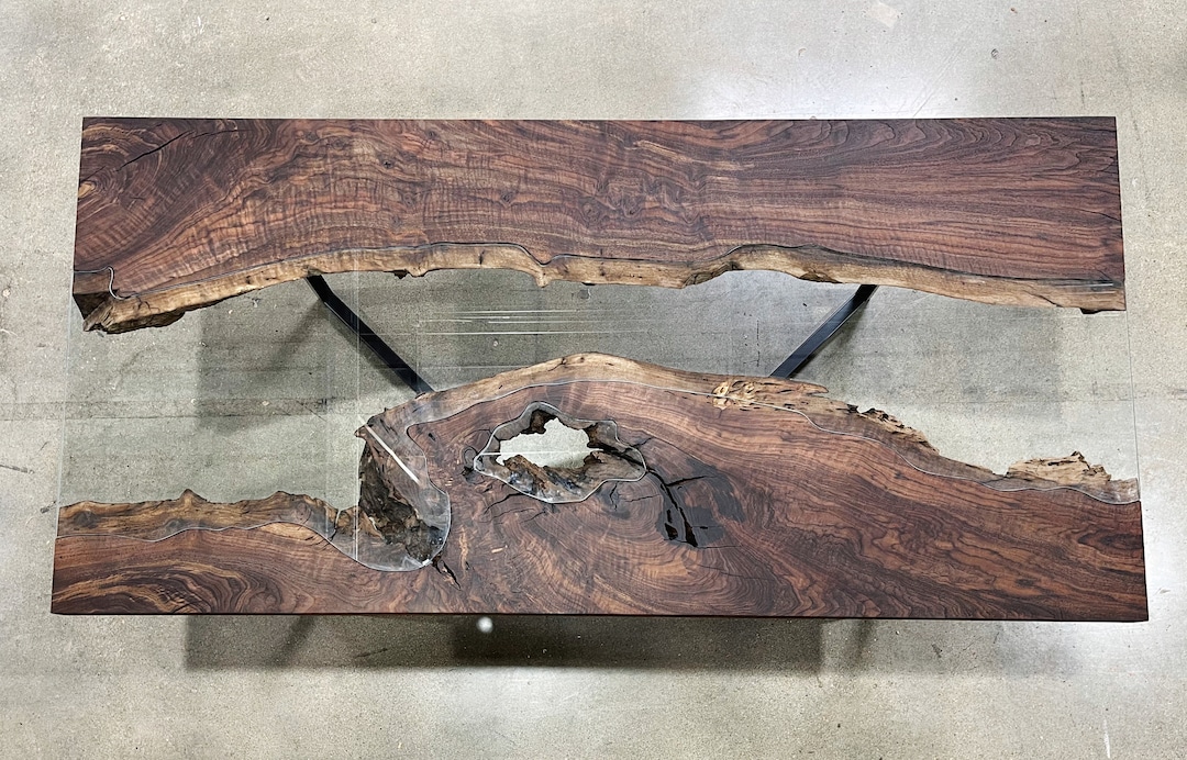 Custom Live Edge Glass River Table Quote - Etsy
