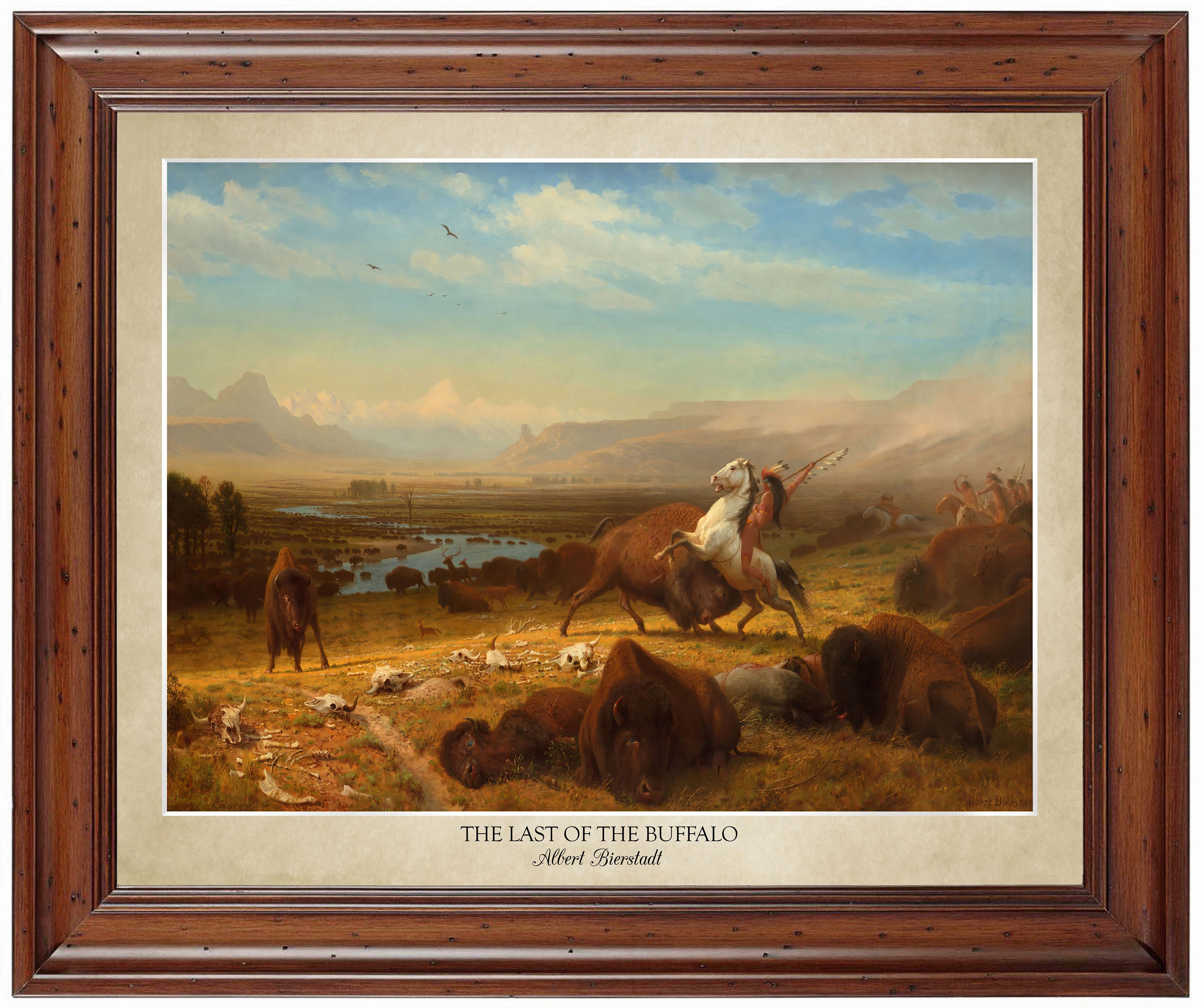 The Last of the Buffalo by Albert Bierstadt 18x24 Print Showing Artist ...