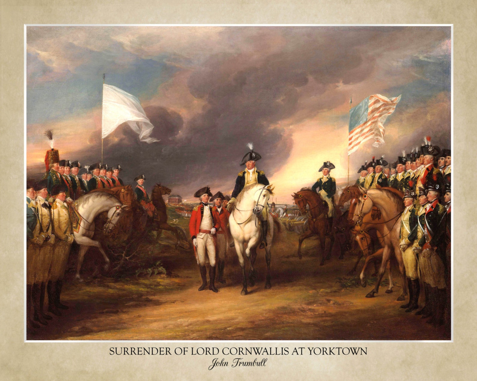 Surrender of Lord Cornwallis at Yorktown by John Trumbull; 18x24" Print ...