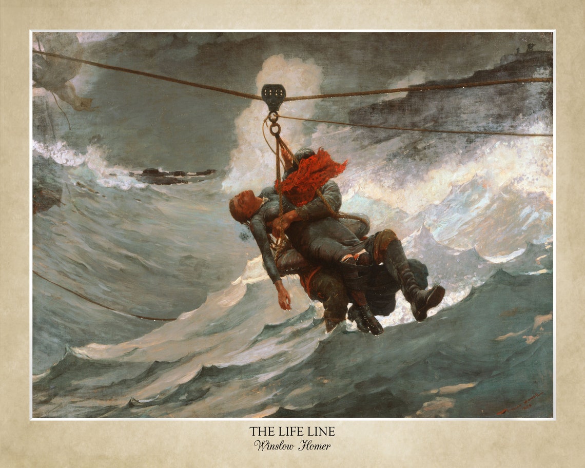 The Life Line by Winslow Homer (1884); 18x24" Print Displaying the ...