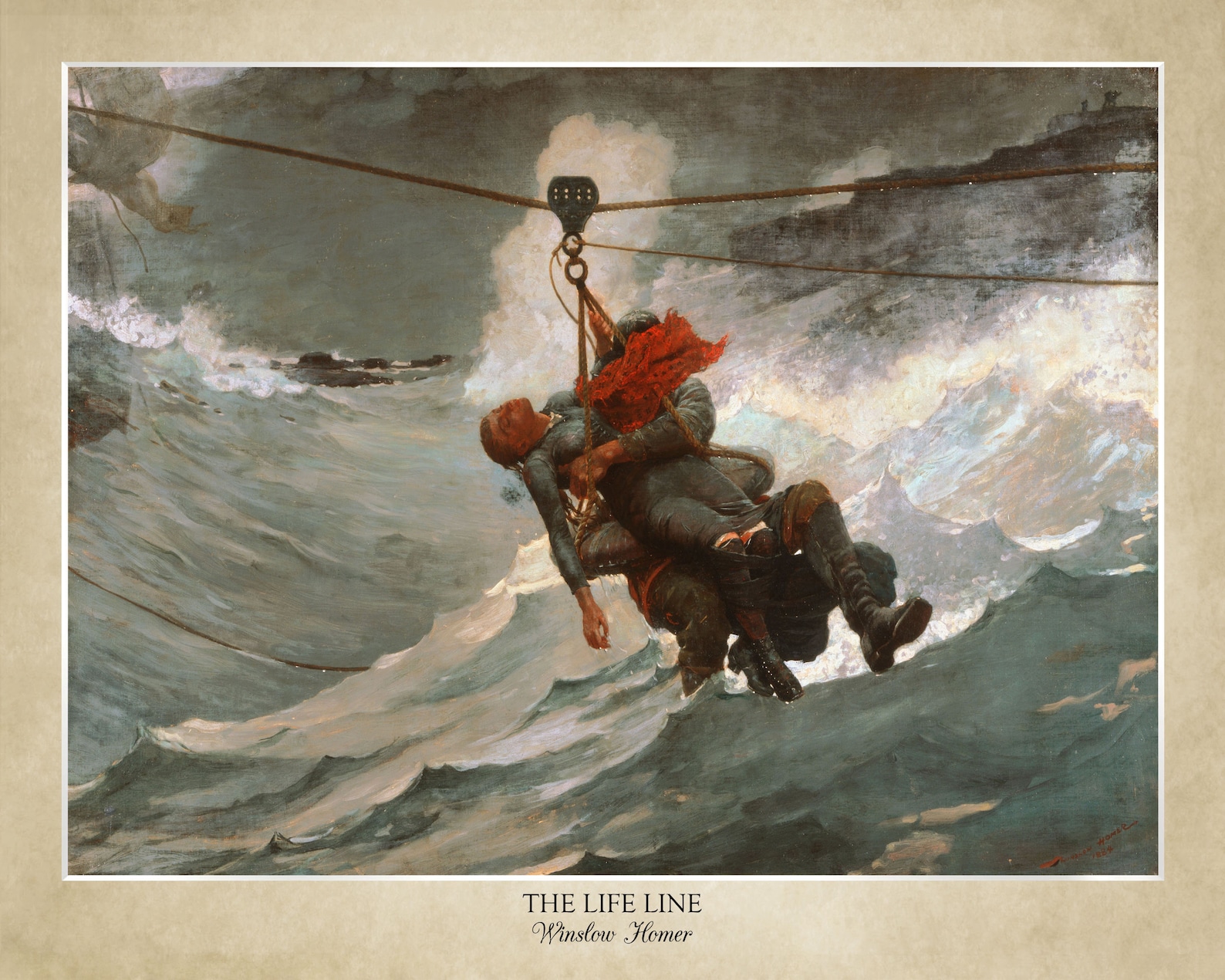 The Life Line by Winslow Homer 1884 18x24 Print Displaying the Artist's ...