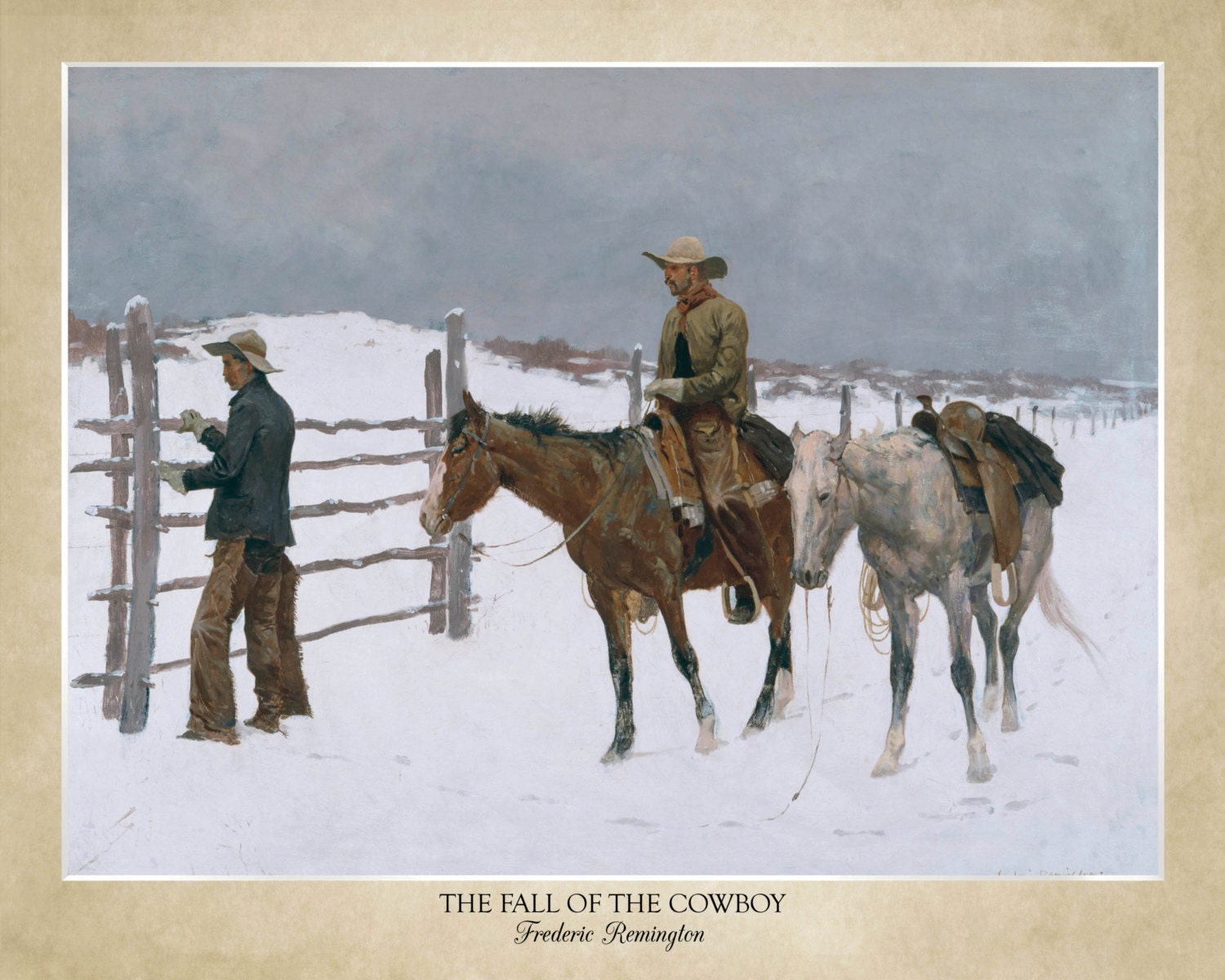 The Fall of the Cowboy by Frederic Remington (1895); 18x24" Print ...