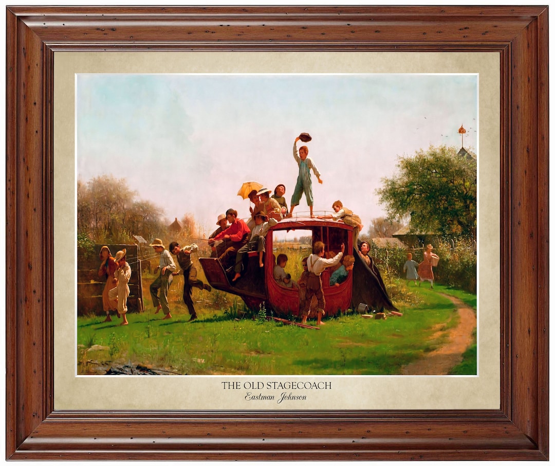 The Old Stagecoach by Eastman Johnson (1871), 18x24" Print Displaying ...