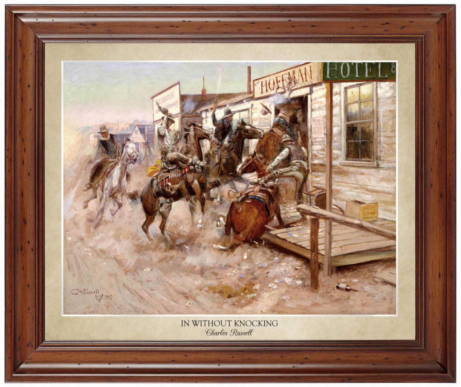 In Without Knocking by Charles Russell (1909); 18x24" Print Displaying ...