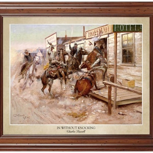 In Without Knocking by Charles Russell (1909); 18x24" Print Displaying ...