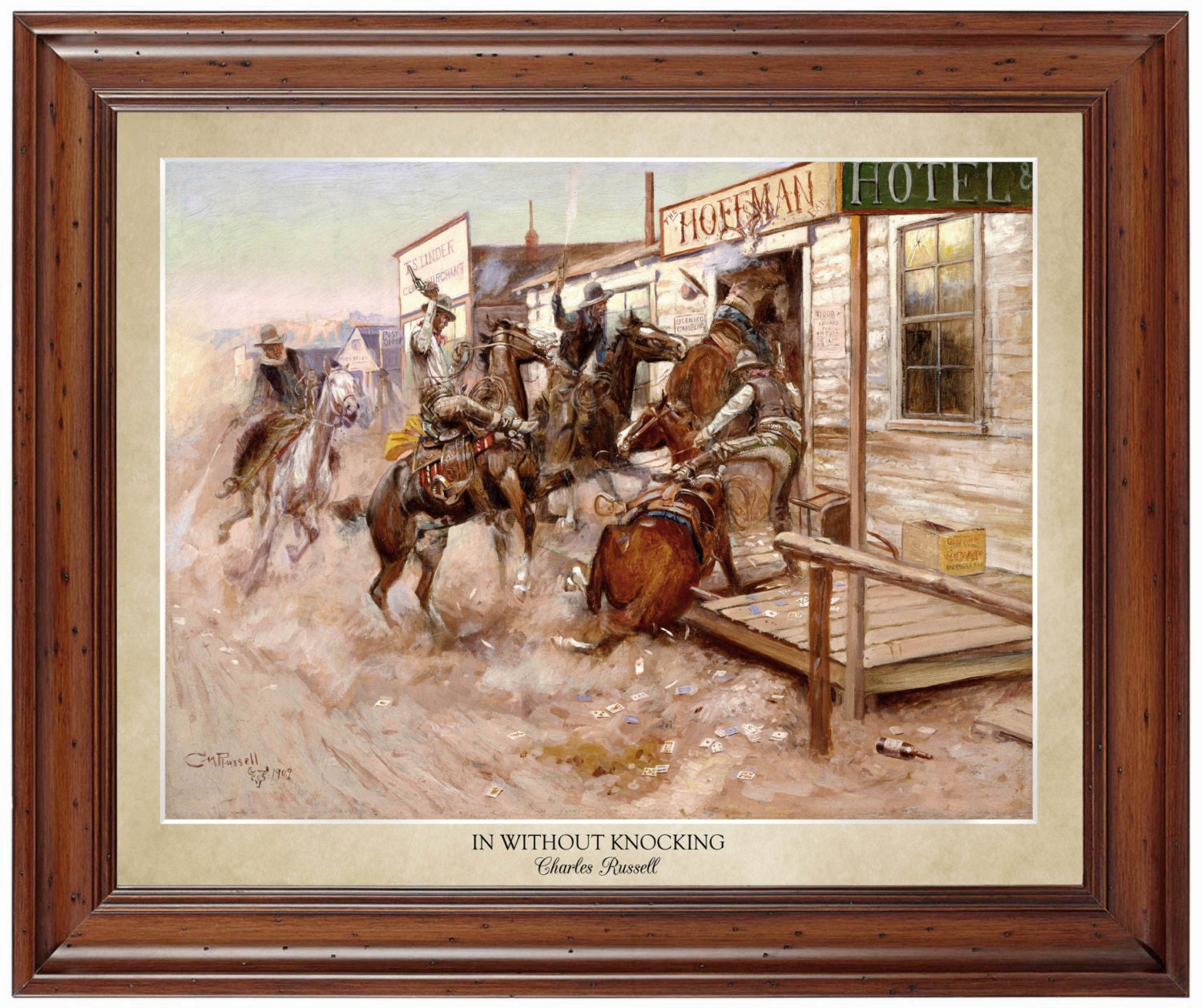 In Without Knocking by Charles Russell (1909); 18x24" Print Displaying ...