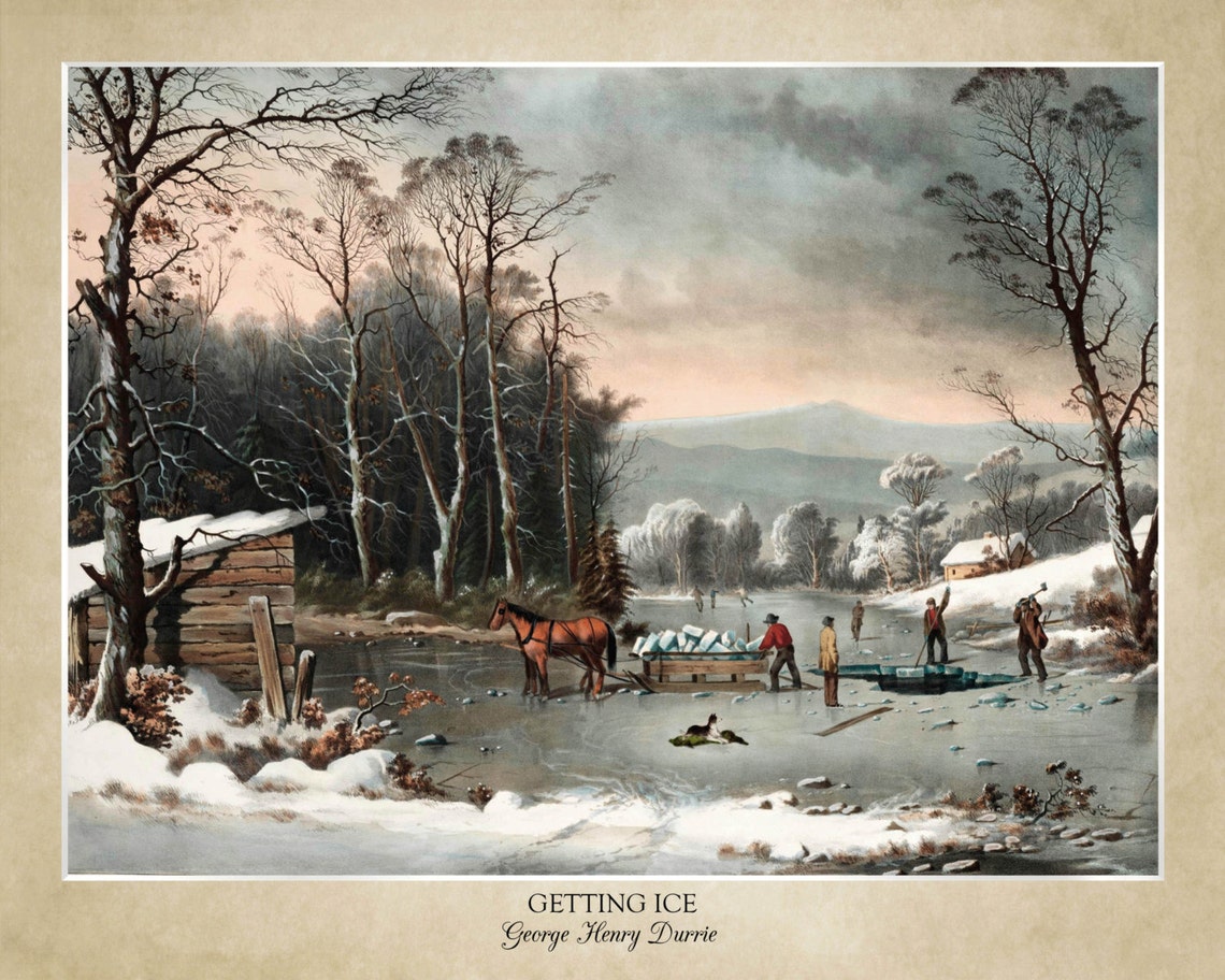 Getting Ice by George Henry Durrie 1864 18x24 Print - Etsy