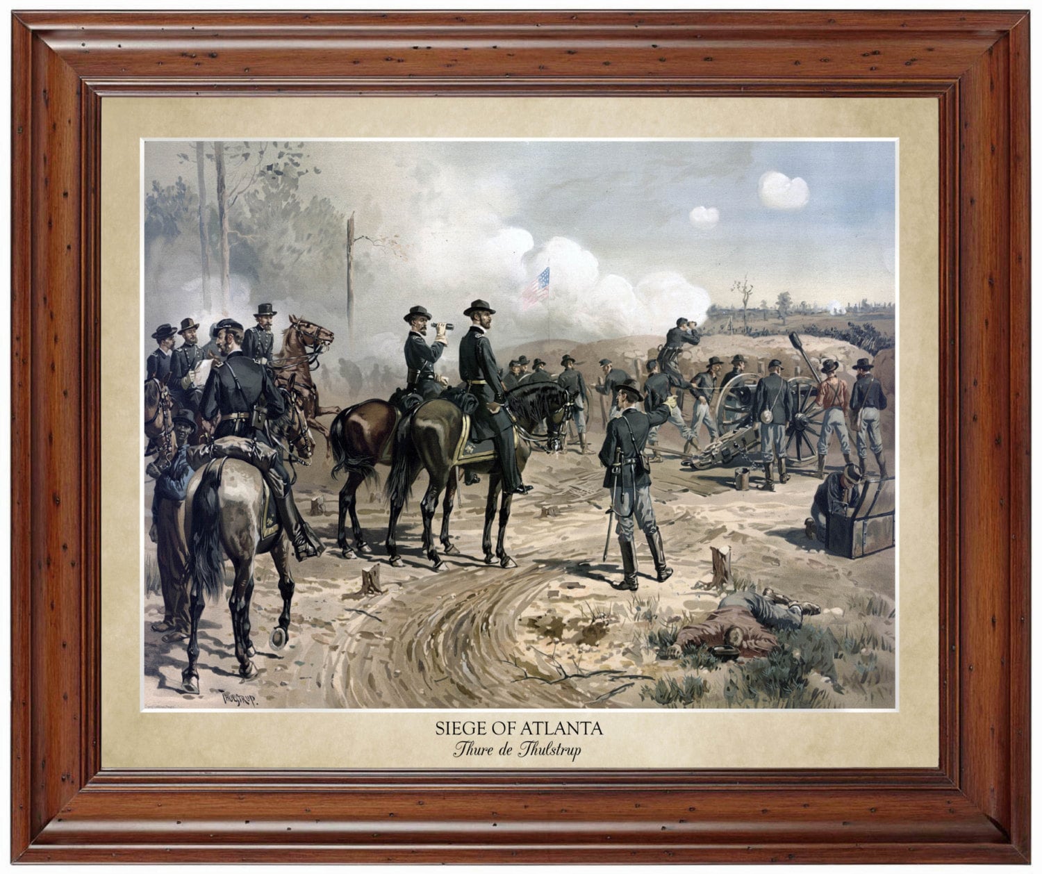 Siege of Atlanta by Thure De Thulstrup; 18x24" Print Displaying the ...