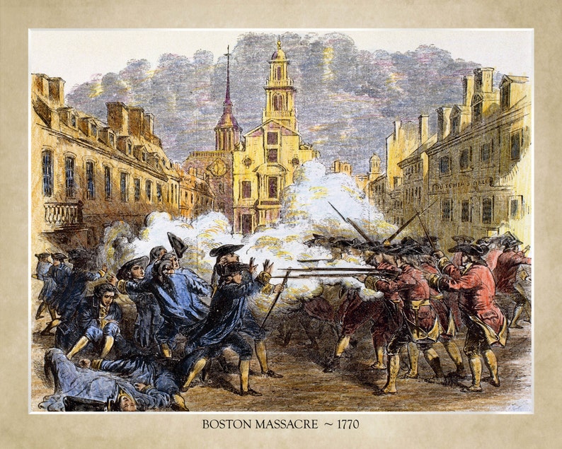 Boston Massacre of 1770 18x24 Print From Hand-colored - Etsy
