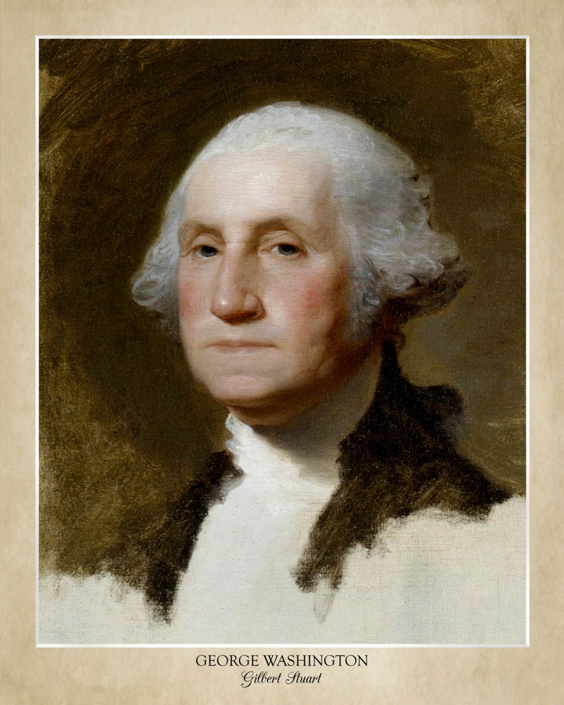 George Washington Portrait by Gilbert Stuart 16x20 Print on - Etsy