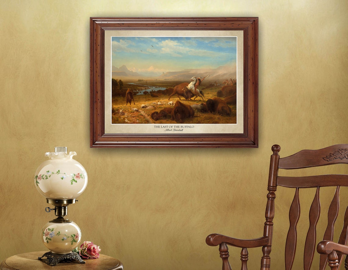 The Last of the Buffalo by Albert Bierstadt 18x24 Print Showing Artist ...
