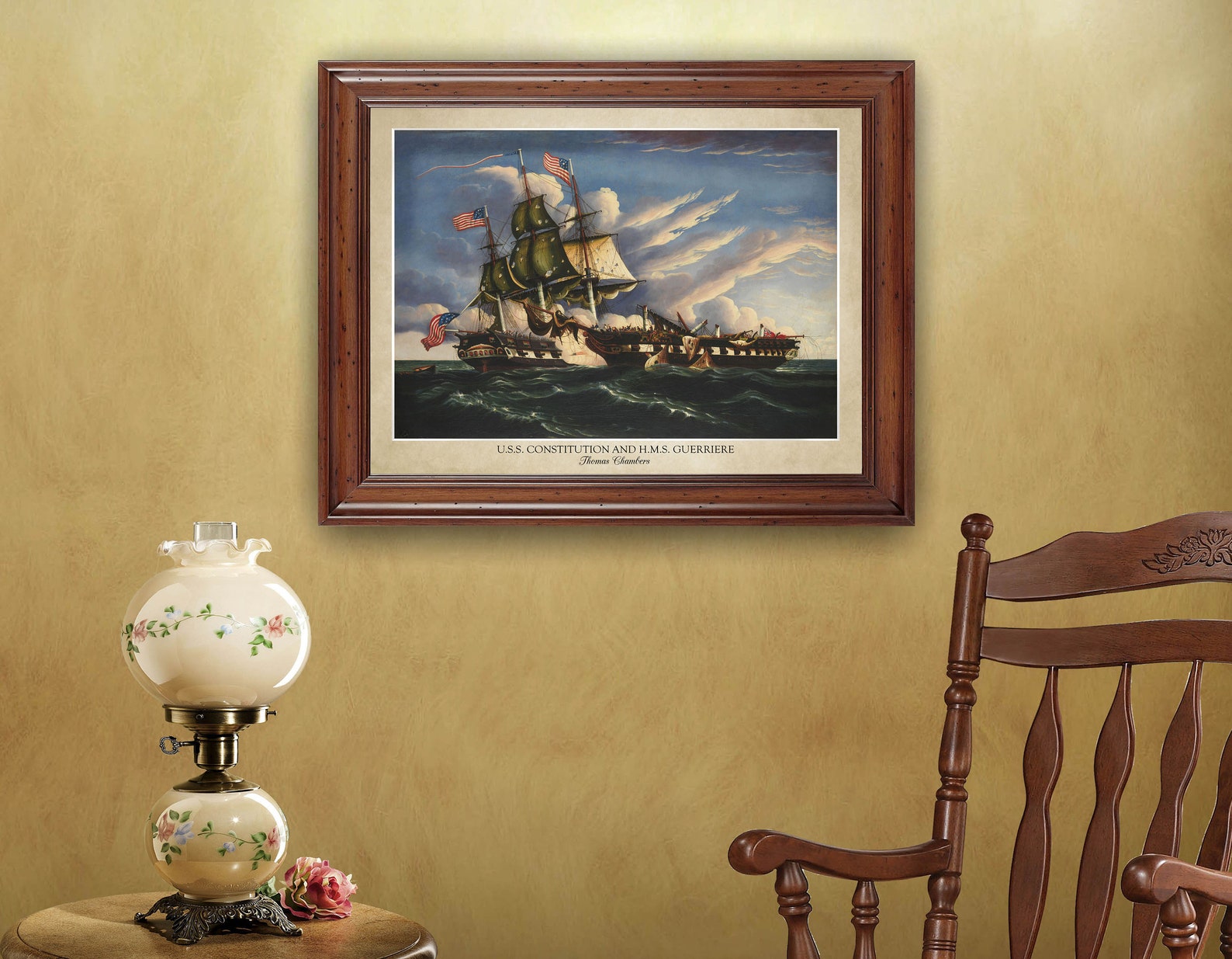 USS Constitution and HMS Guerriere by Thomas Chambers; 18x24" Print ...