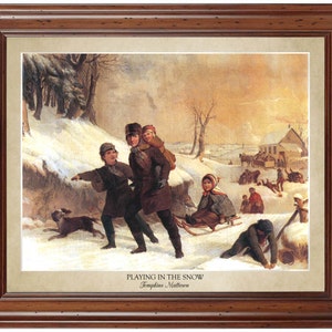 Playing in the Snow by Tompkins Matteson (1856); 18x24" Print ...