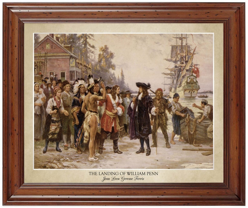 The Landing of William Penn by Jean Leon Gerome Ferris; 18x24" Print ...