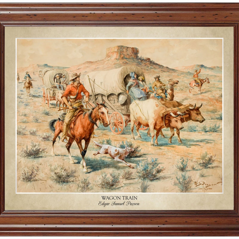 Wagon Train Painting - Etsy