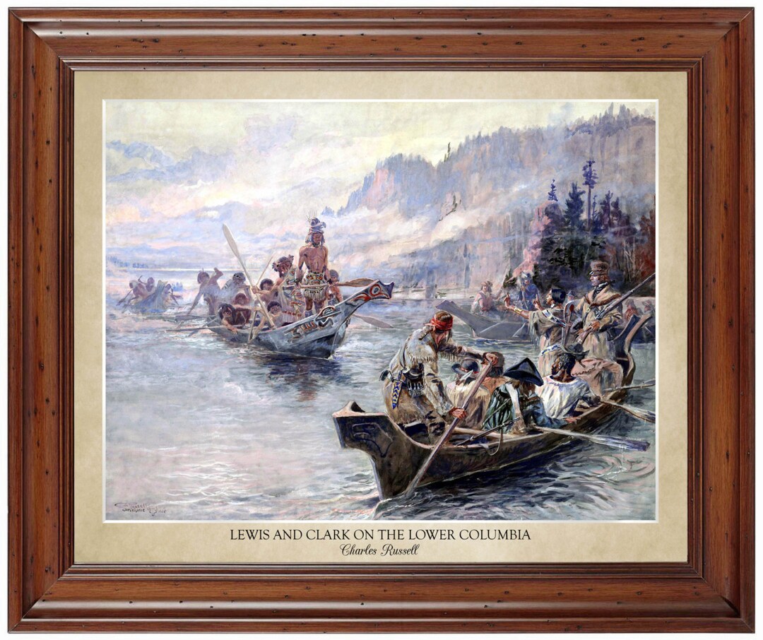 Lewis and Clark on the Lower Columbia by Charles Russell (1905); 18x24 ...
