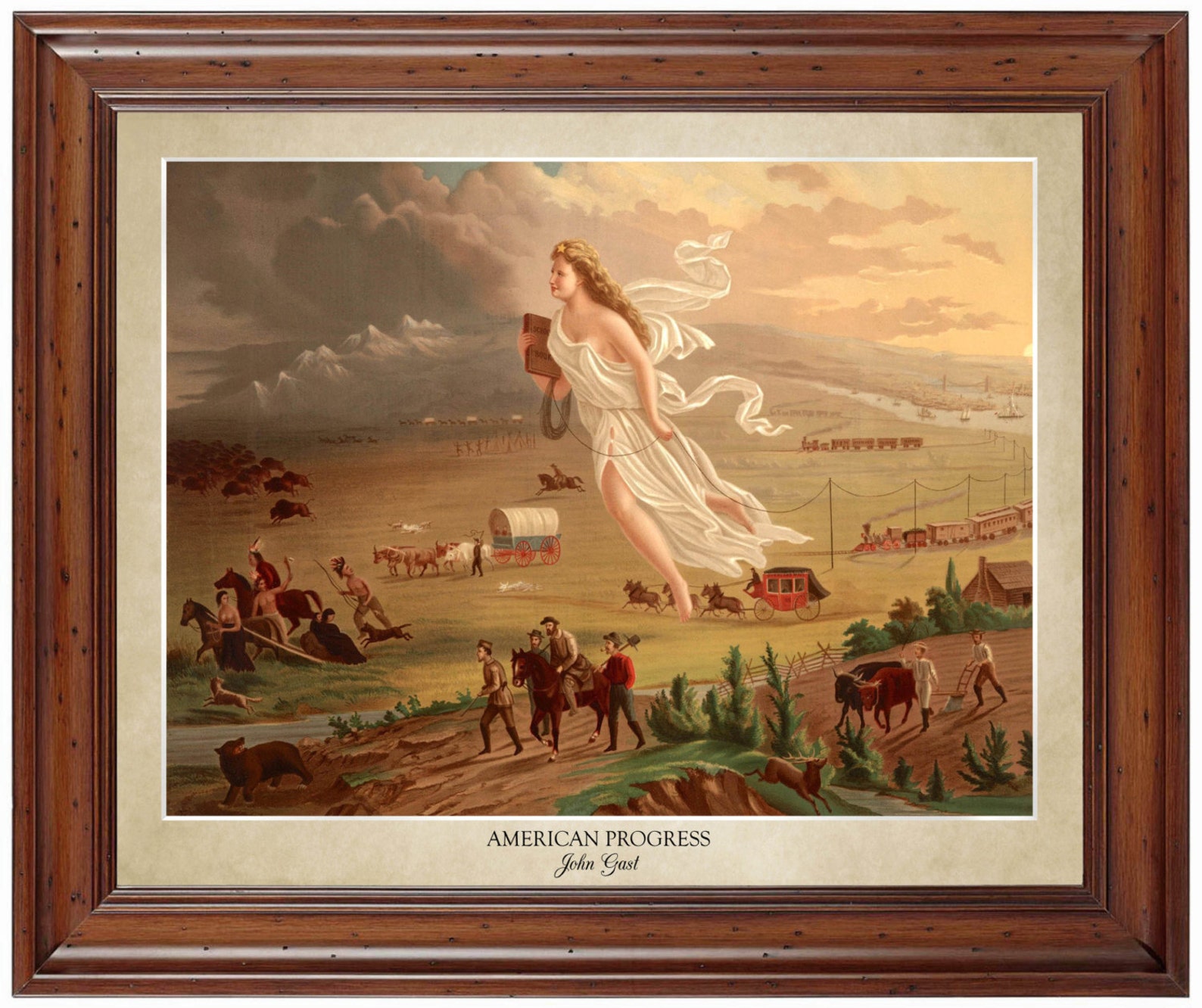 American Progress by John Gast 1872 16x20 print showing the | Etsy