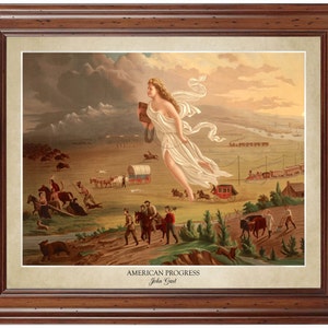 American Progress by John Gast 1872 16x20 print showing the | Etsy