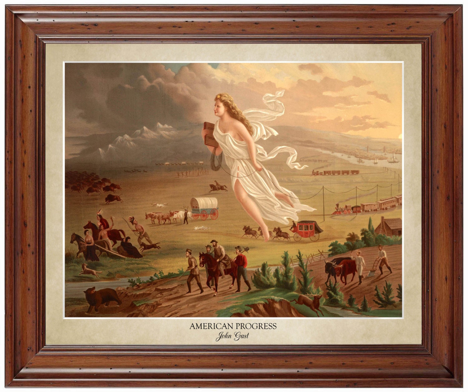 American Progress by John Gast 1872 16x20 print showing the | Etsy