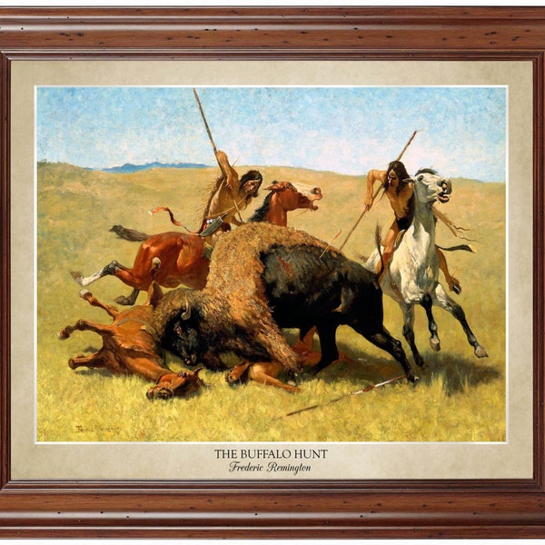 Buffalo Hunt Painting - Etsy