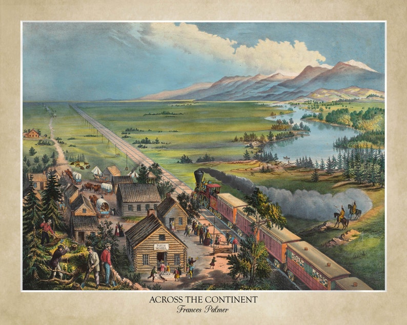 Across the Continent by Frances Palmer (1868); 18x24" Print Displaying ...
