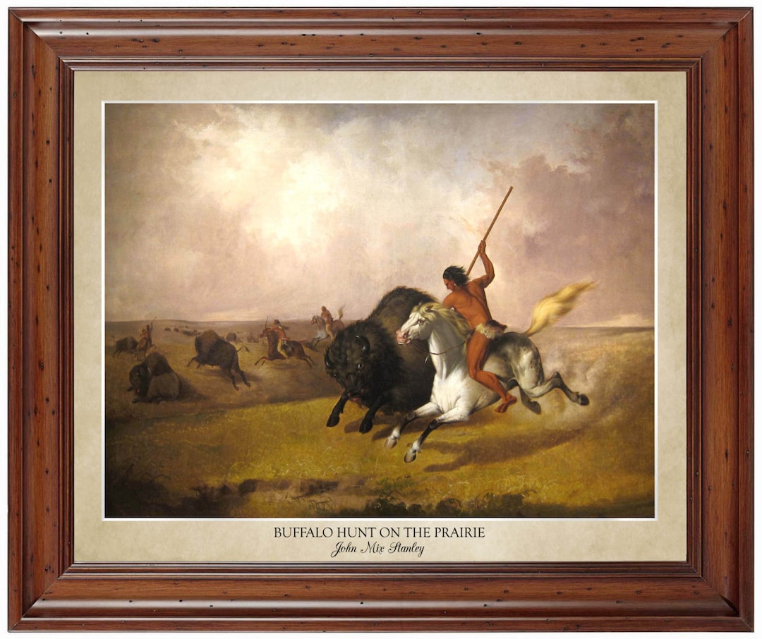 Buffalo Hunt on the Prairie by John Mix Stanley (1845); 18x24" Print ...