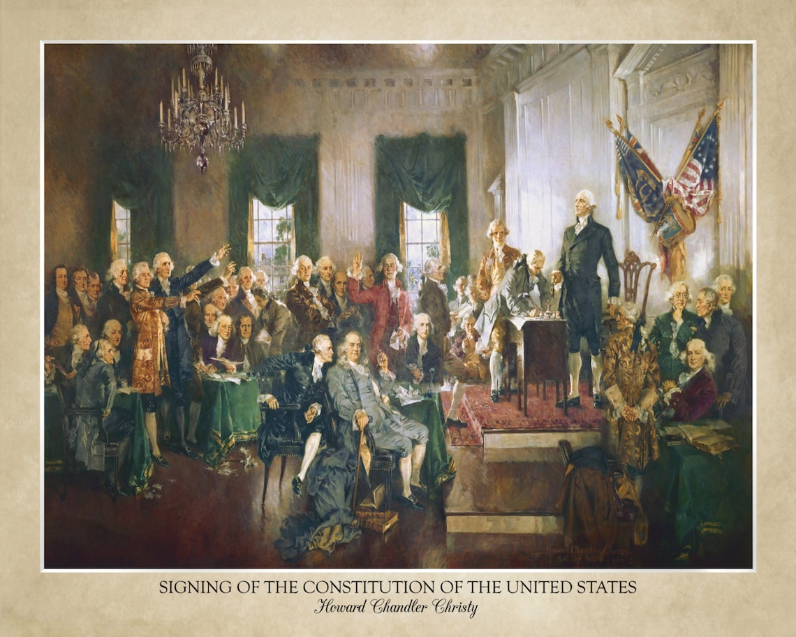 Signing of the Constitution of the United States by Howard | Etsy