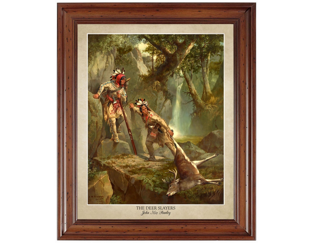 The Deer Slayers by John Mix Stanley (1868); 18x24" Print Displaying ...