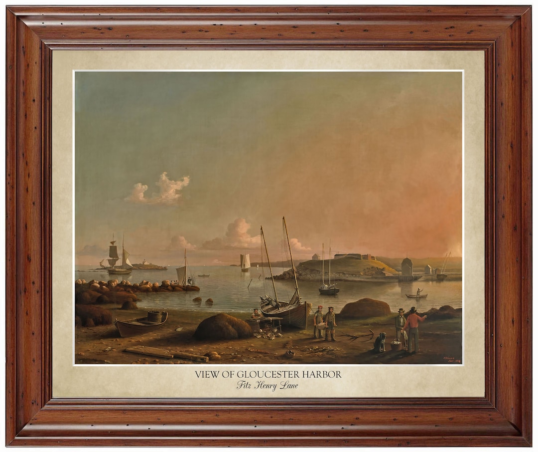 View of Gloucester Harbor by Fitz Henry Lane (1848); 18x24" Print ...