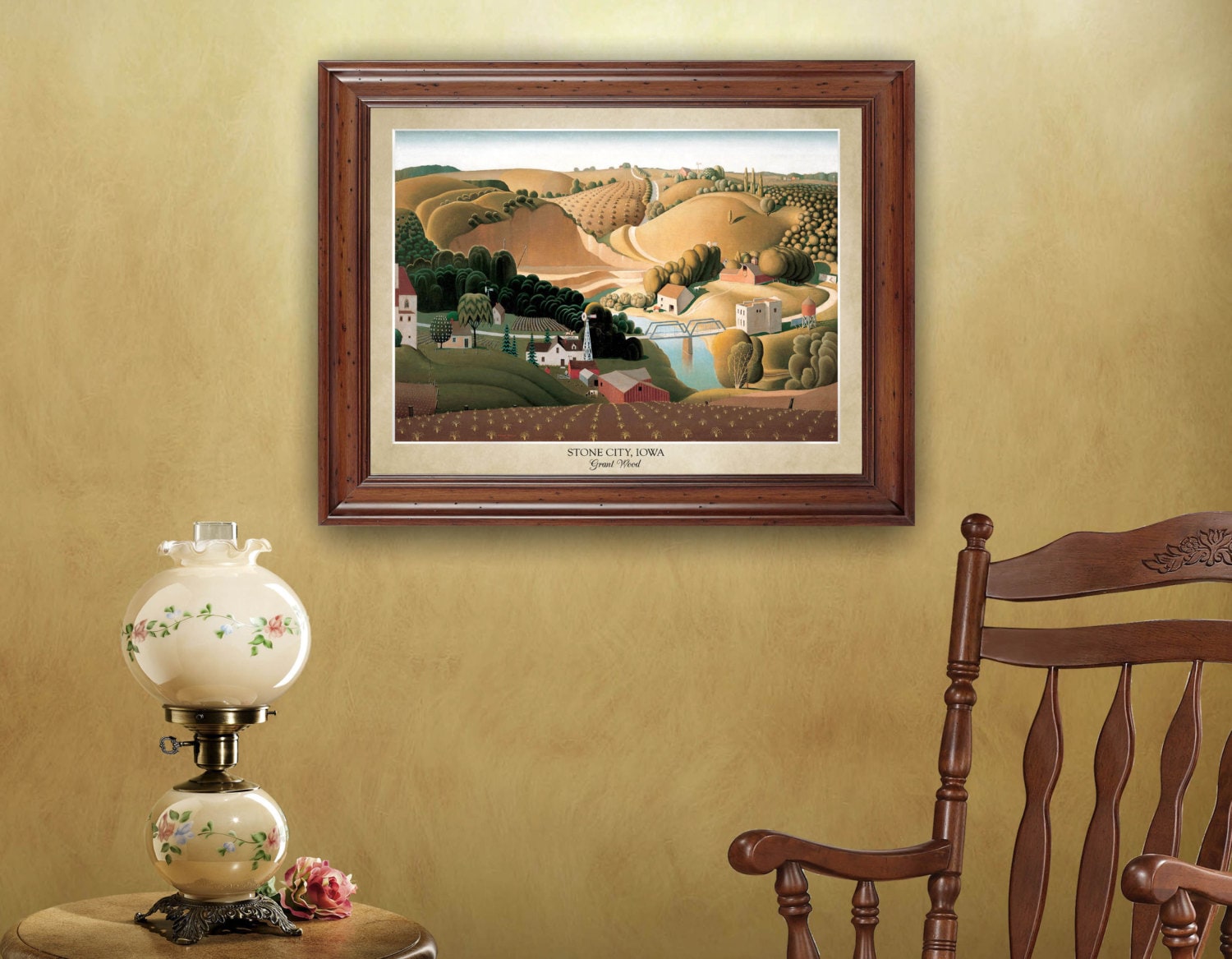 Stone City, Iowa by Grant Wood; 18x24" Print Displaying the Artist's ...