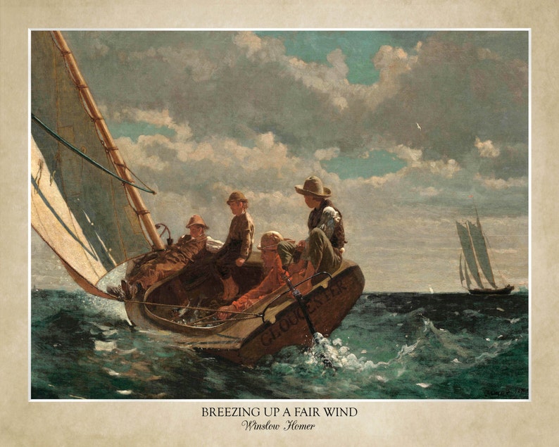 Breezing up a Fair Wind by Winslow Homer (1876); 18x24" Print ...