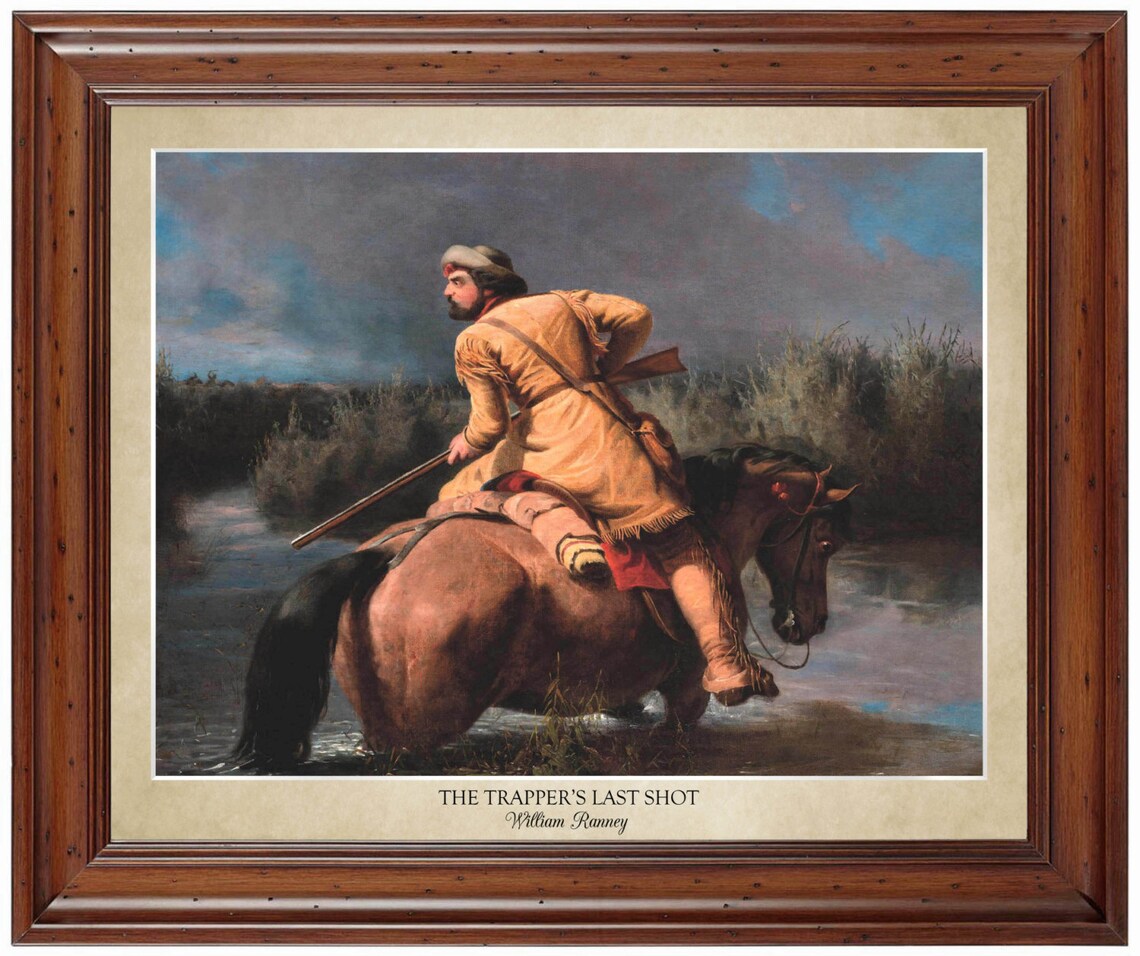 The Trapper's Last Shot by William Ranney 1849 18x24 Print Showing the ...