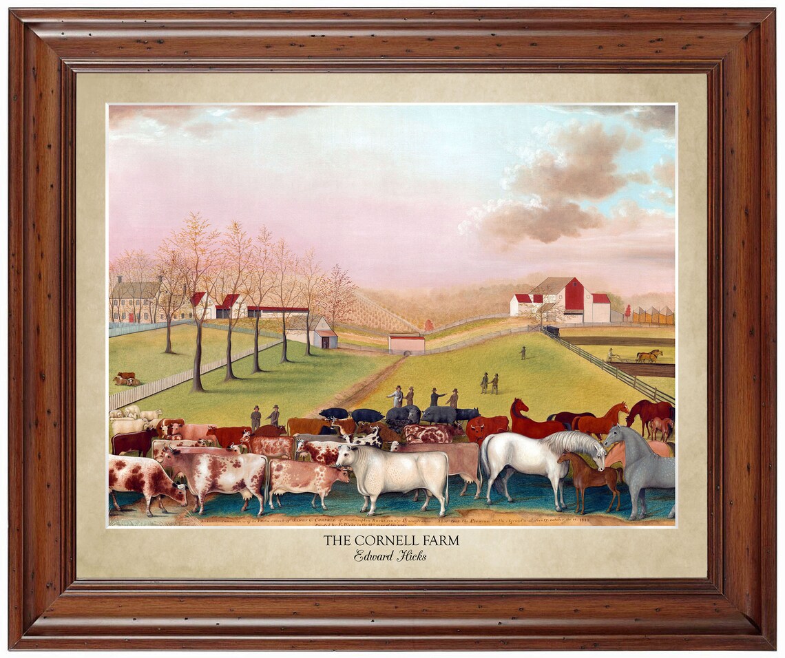 The Cornell Farm by Edward Hicks (1848), 18x24" Print Displaying the ...